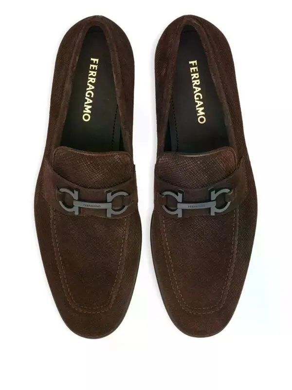 FERRAGAMO Gancini Suede Loafers