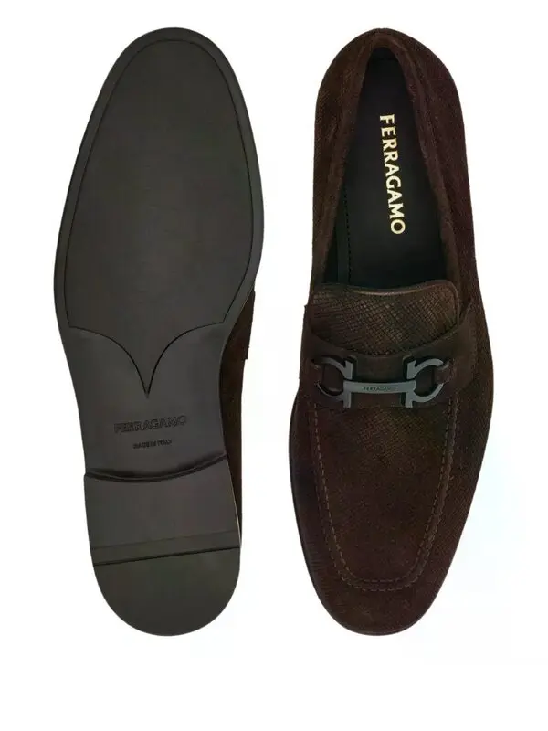 FERRAGAMO Gancini Suede Loafers