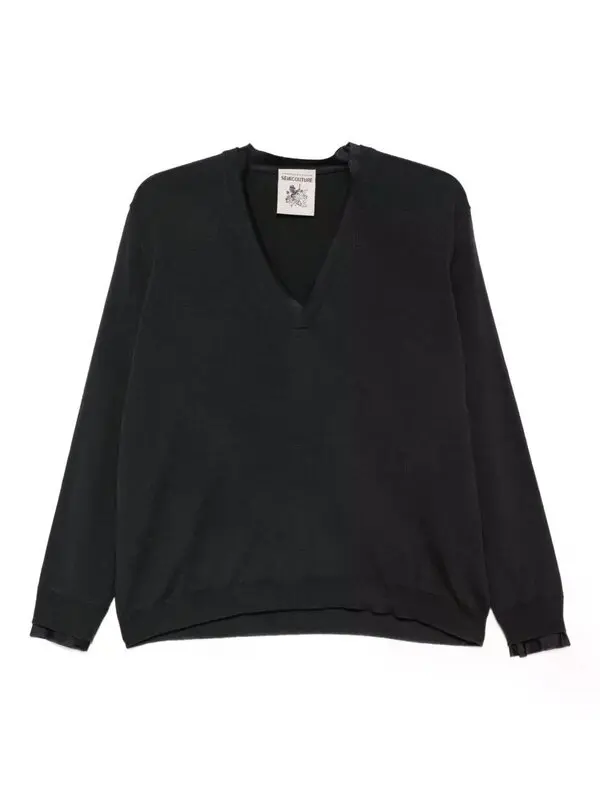 SEMICOUTURE Leya V-neck Sweater - Grey