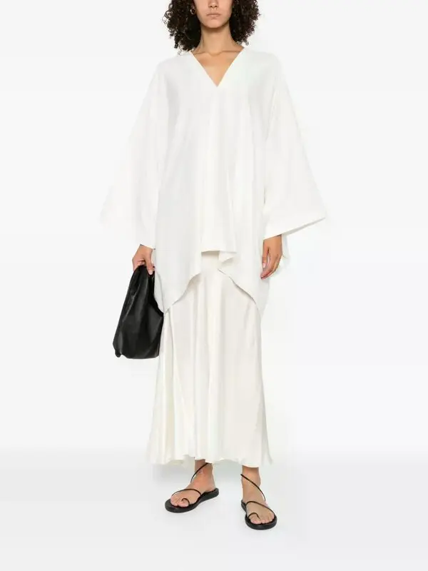 THE ROW Asymmetric V-neck Top - Neutrals