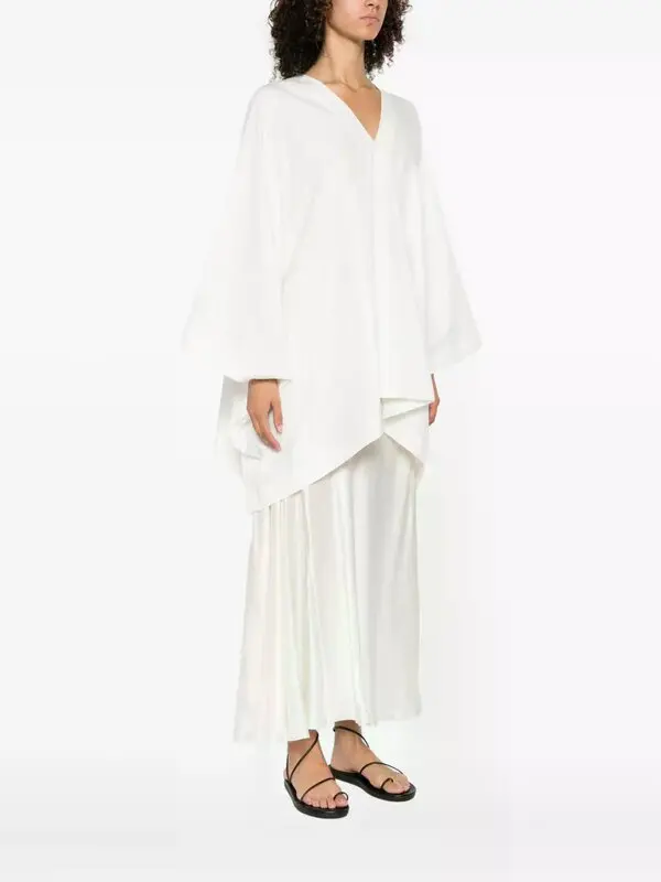 THE ROW Asymmetric V-neck Top - Neutrals