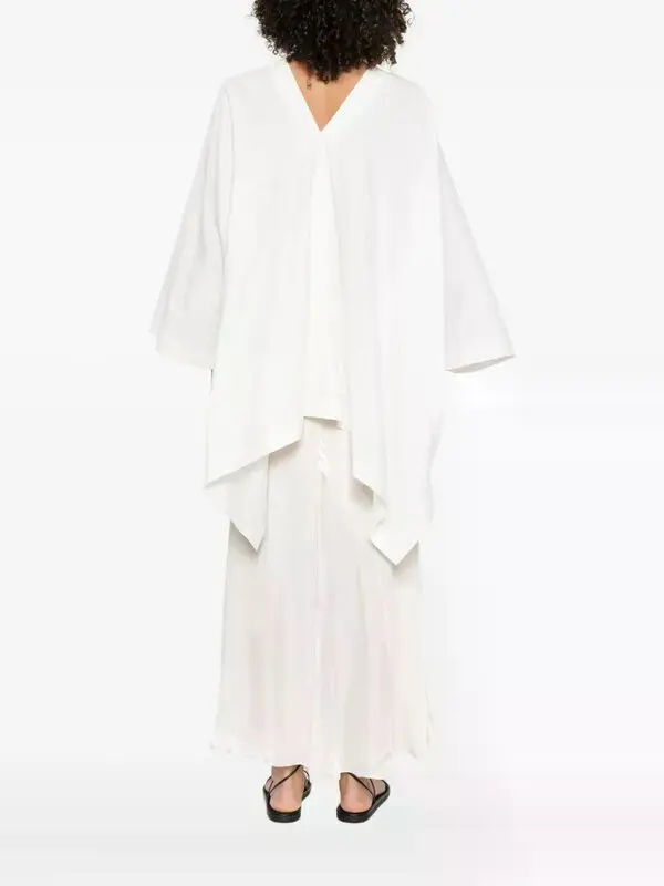 THE ROW Asymmetric V-neck Top - Neutrals