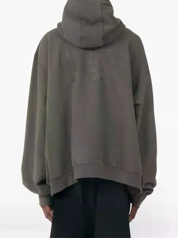 MAISON MARGIELA Hooded Numbers-motif Jacket - Brown