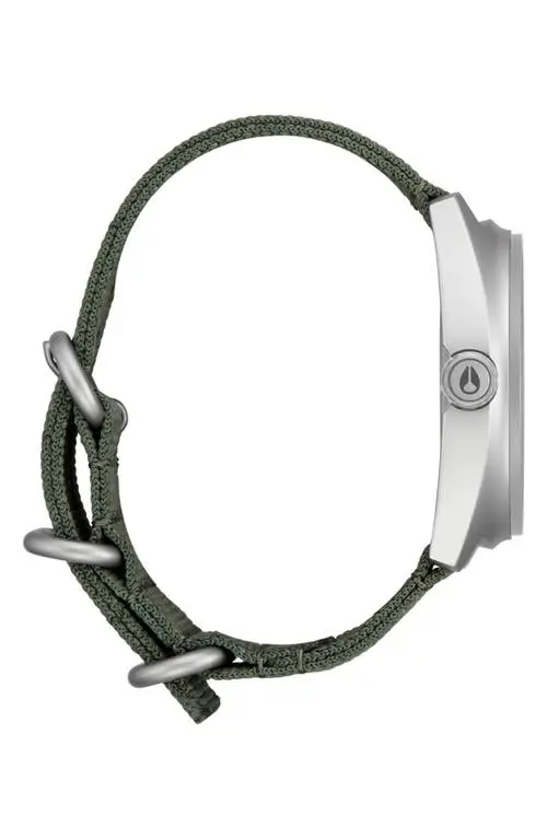 Nixon Clutch Webbing Strap Watch - Matte Silver/thyme