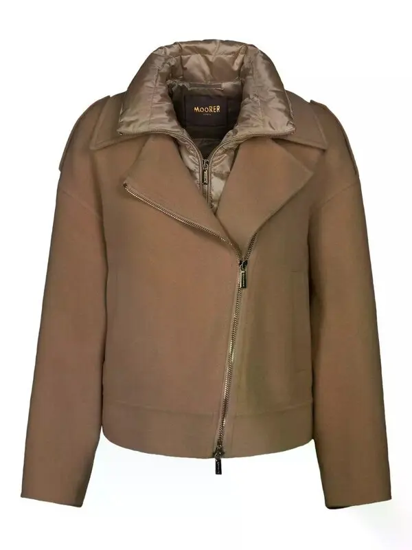 MOORER Layered Zip-up Coat