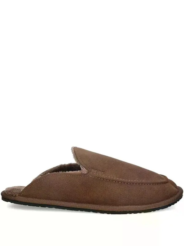 BOSS Microfibre Slip-on Slippers With Rubber Sole