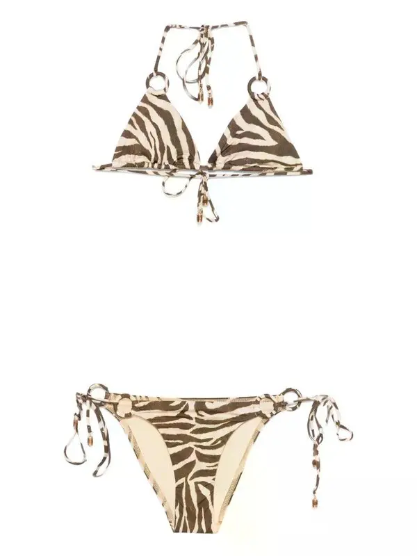 Zimmermann Wanderlust Ring-tie Bikini - Brown