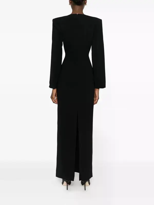 Solace London Deacon Long-sleeve Maxi Dress - Black