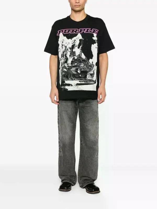 PURPLE BRAND Jersey Short-sleeve T-shirt - Black