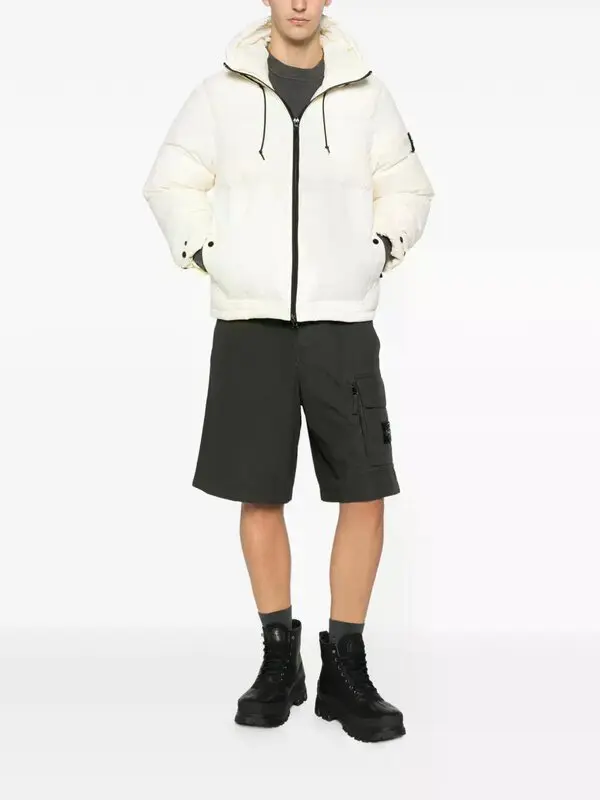 Stone Island Hooded Zip-up Jacket - White