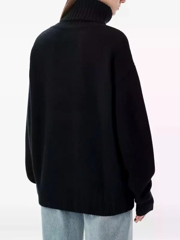 Extreme Cashmere Roll-neck Dropped-shoulders Sweater - Black