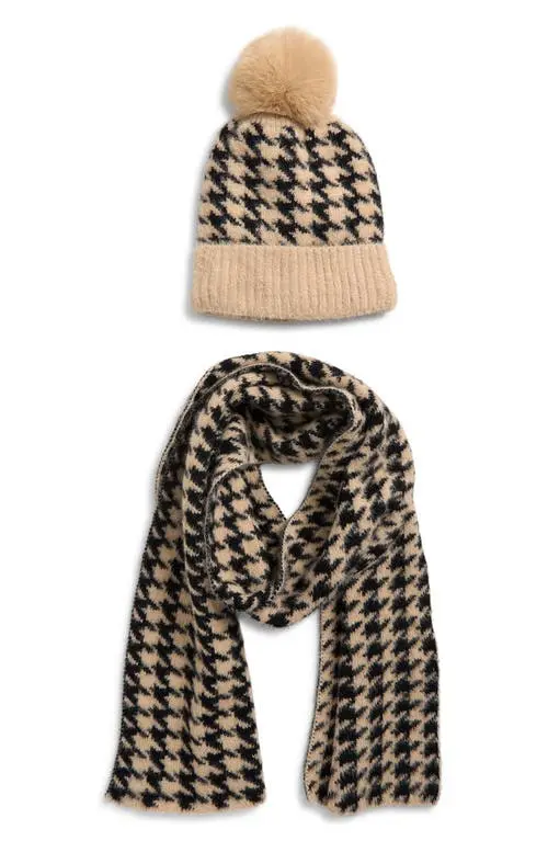 Tasha Pompom Beanie And Scarf Set