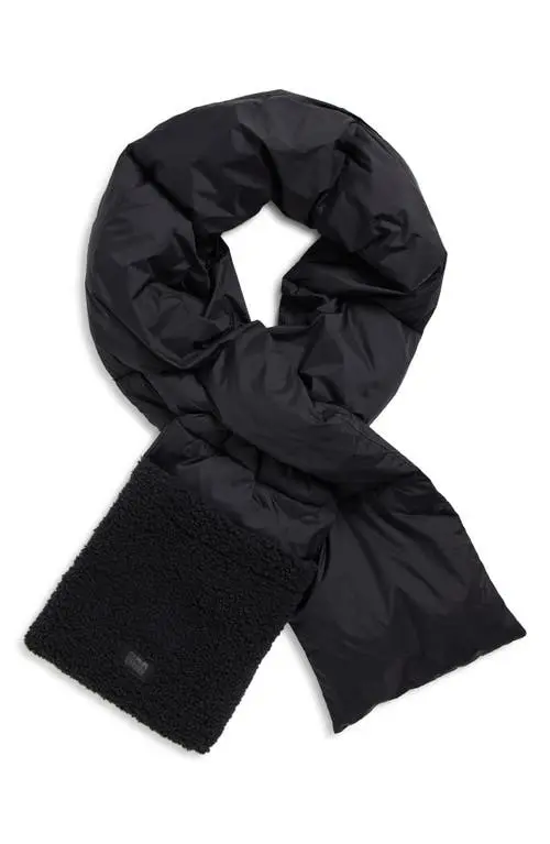 UGG Uggfluff Packable Quilted Faux Shearling Trim Scarf - Black