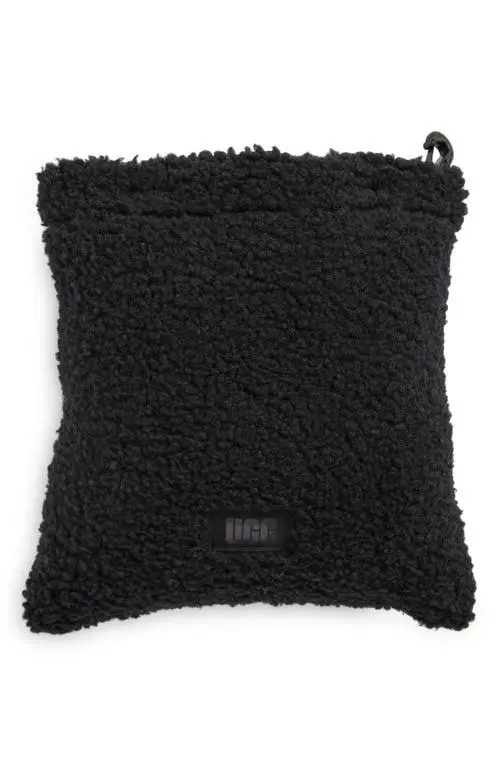 UGG Uggfluff Packable Quilted Faux Shearling Trim Scarf - Black