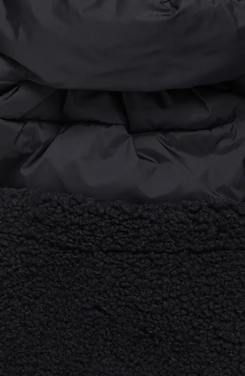 UGG Uggfluff Packable Quilted Faux Shearling Trim Scarf - Black