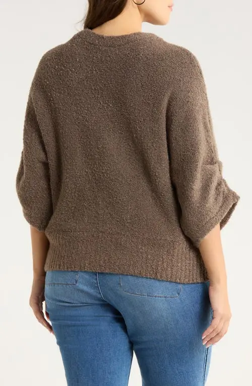 Wit & Wisdom Dolman Sleeve Crewneck Sweater - Oyster Mushroom
