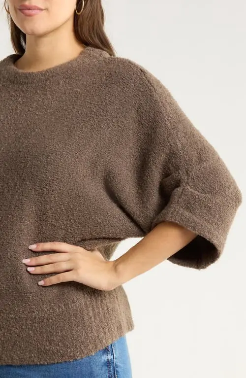 Wit & Wisdom Dolman Sleeve Crewneck Sweater - Oyster Mushroom