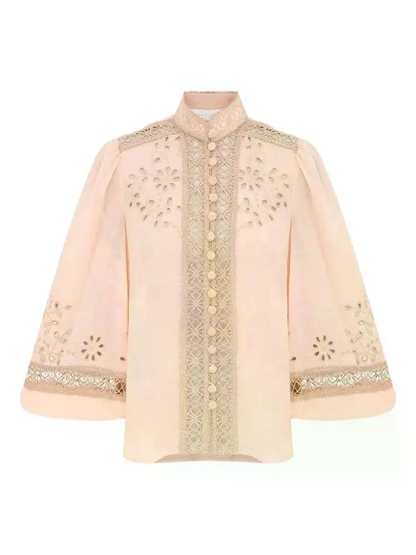 Zimmermann Floral-embroidered Button Shirt