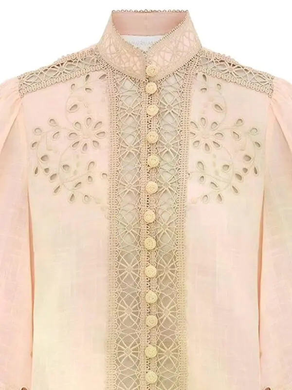 Zimmermann Floral-embroidered Button Shirt