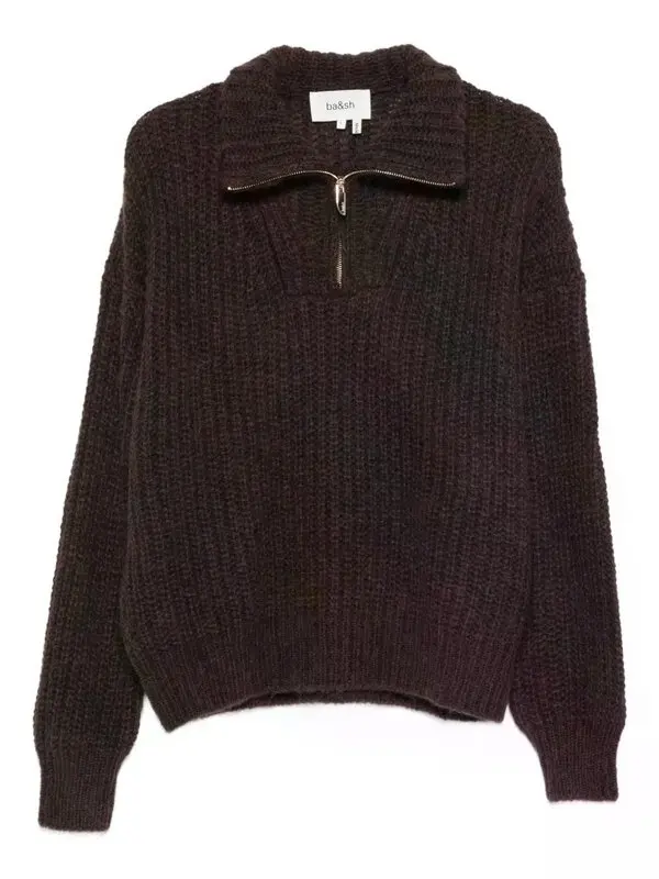 Ba&sh Beltane Zip Sweater - Brown
