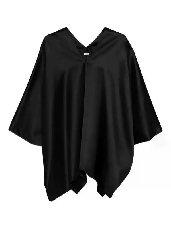 THE ROW V-neck Asymmetric Top - Black
