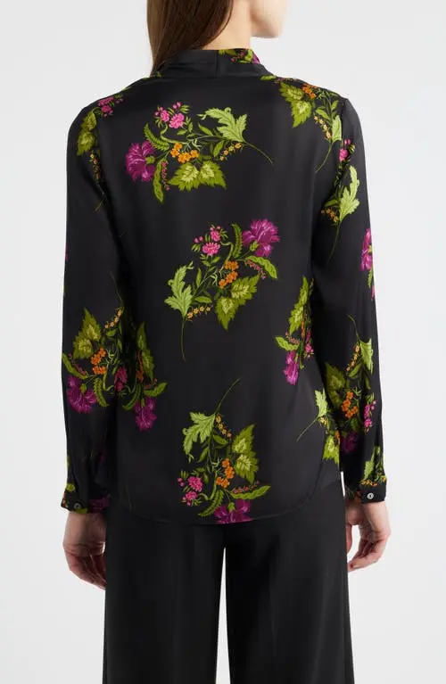 Kobi Halperin Palm Print Stretch Silk Top