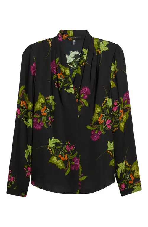 Kobi Halperin Palm Print Stretch Silk Top