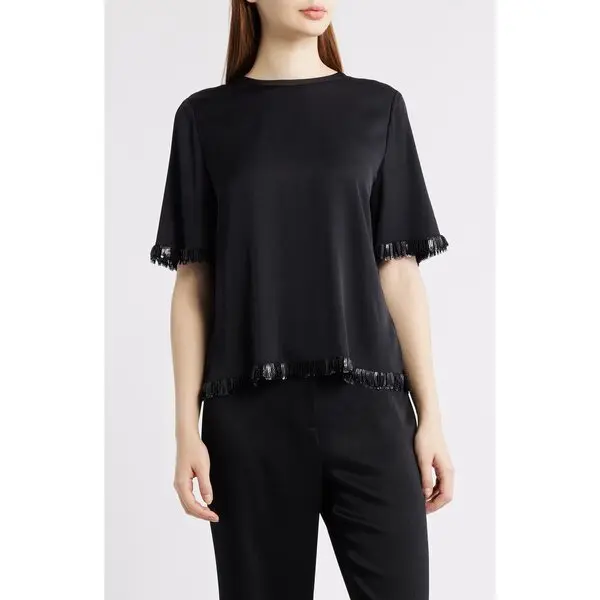 Kobi Halperin Sequin Trim Silk Top