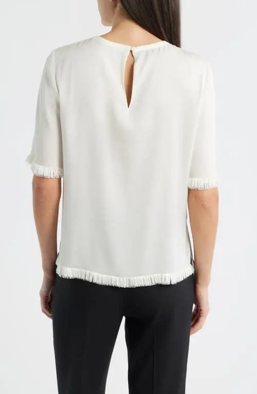 Kobi Halperin Sequin Trim Silk Top - Ivory