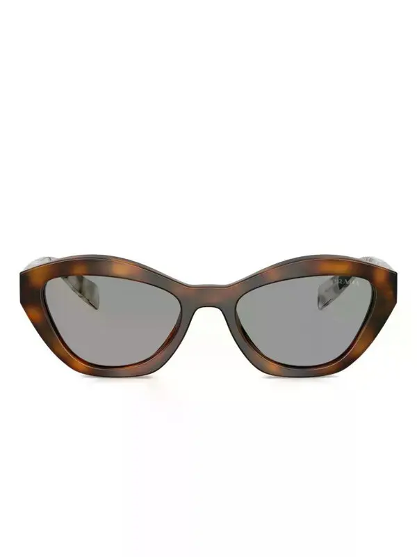 Prada Logo-detail Cat-eye Sunglasses - Brown