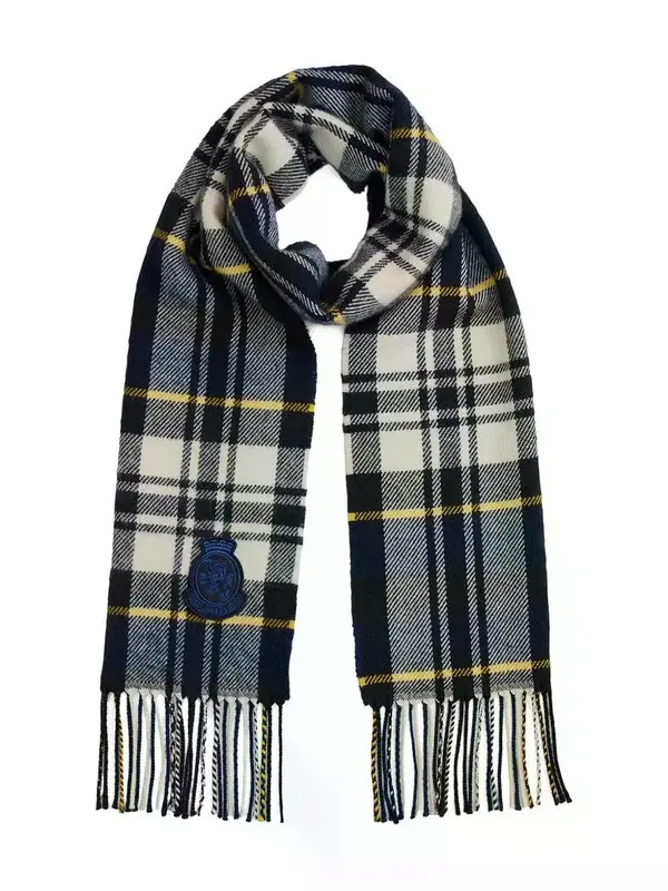 Tommy Hilfiger Plaid-pattern Fringed Scarf - Blue