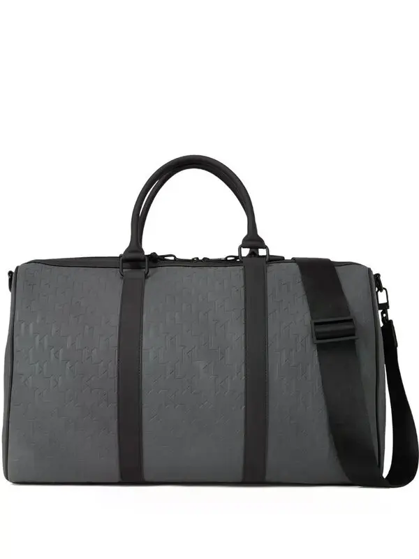 Karl Lagerfeld Monogram-embossed Weekender Bag - Grey