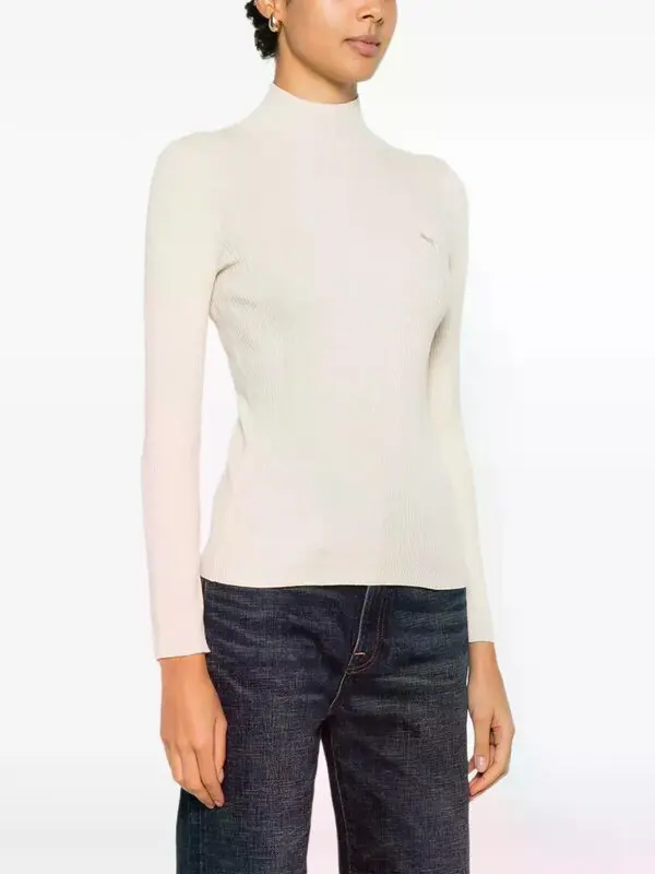 Maison Kitsuné Ribbed Mock-neck Top