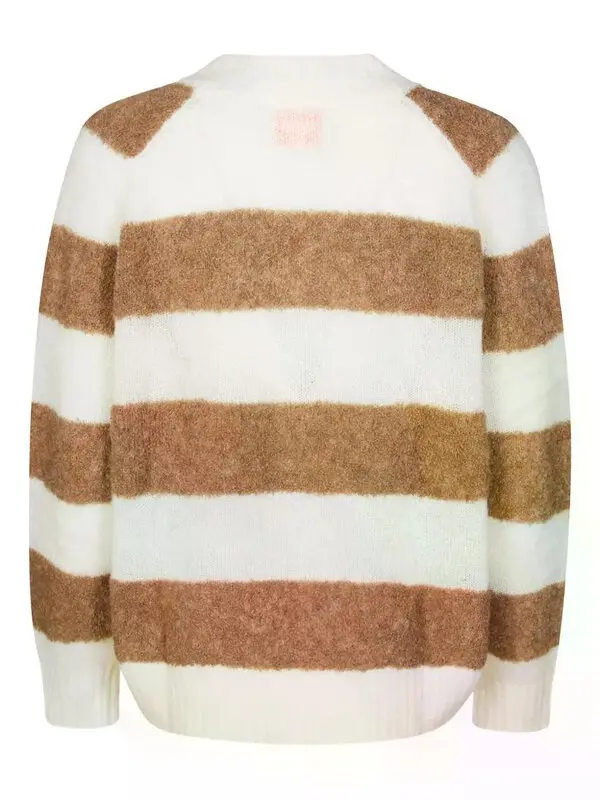 SUN 68 Striped V-neck Sweater