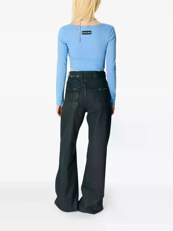 MARINE SERRE Moon Waxed Denim Jeans