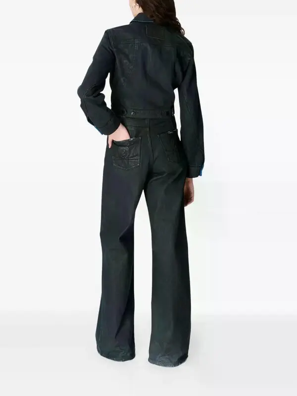 MARINE SERRE Moon Waxed Denim Jeans