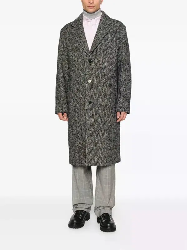 AMARANTO Herringbone Button Coat