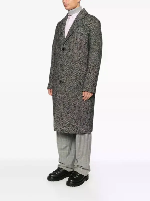 AMARANTO Herringbone Button Coat