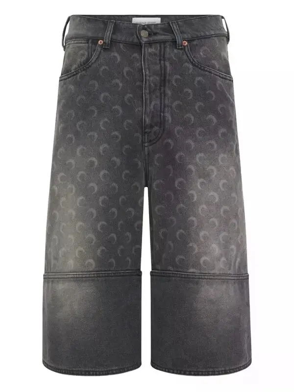 MARINE SERRE Moon Print Denim Shorts