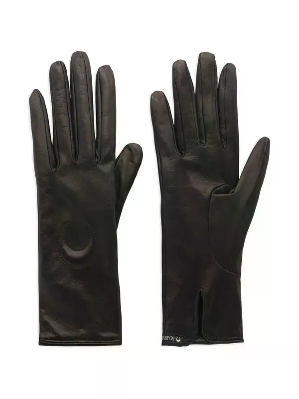 MARINE SERRE Moon Leather Gloves - Black