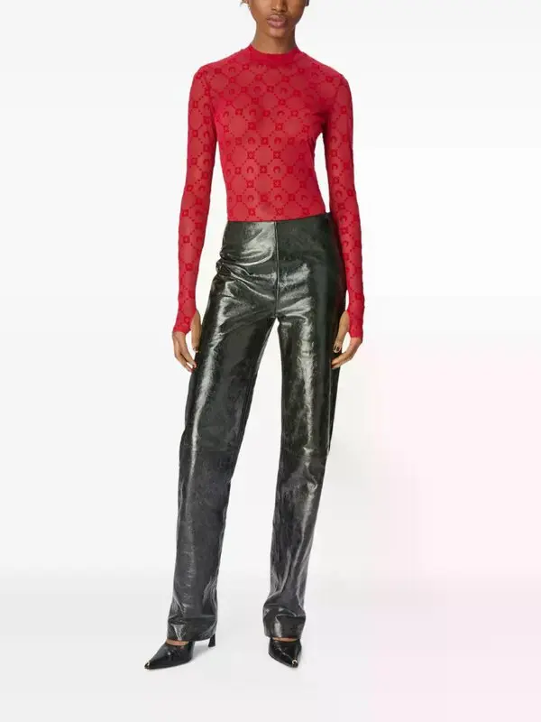 MARINE SERRE Glossy Moon Trousers - Black