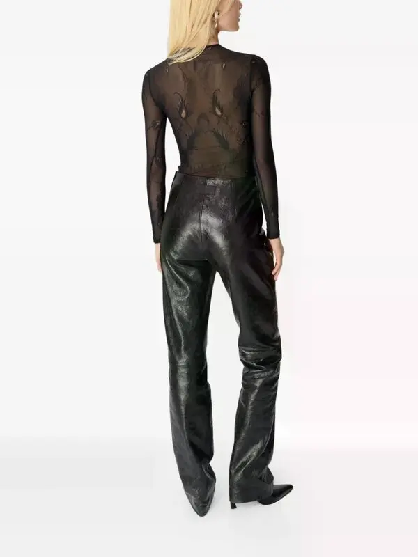 MARINE SERRE Glossy Moon Trousers - Black