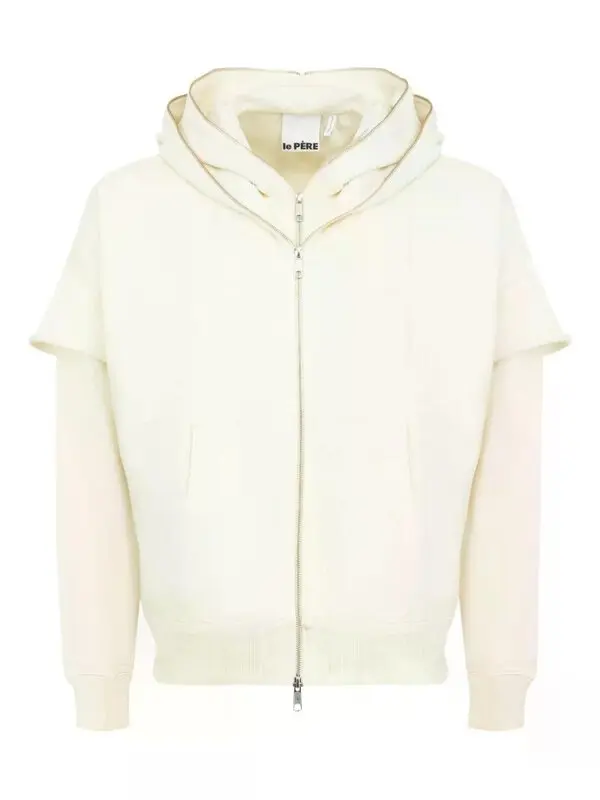 LE PERE Double-knit Zip-up Hoodie