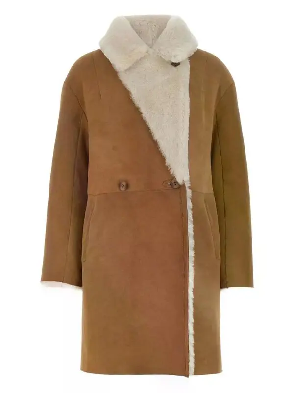 HISO Shearling Coat With Wide Lapels