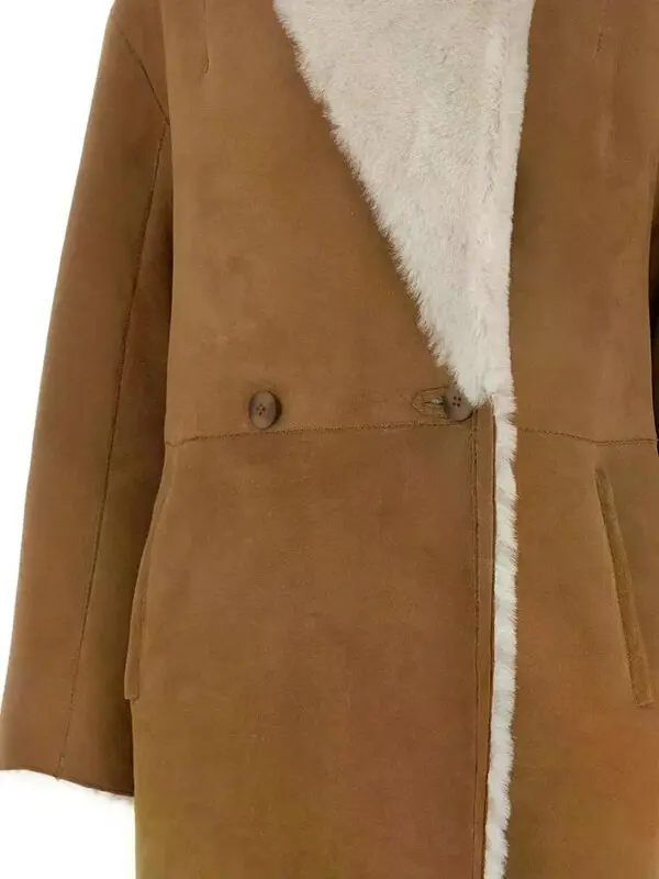 HISO Shearling Coat With Wide Lapels