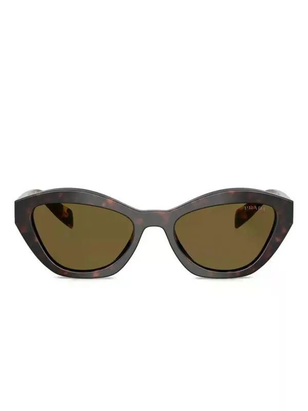 Prada Logo-detail Cat-eye Sunglasses - Brown