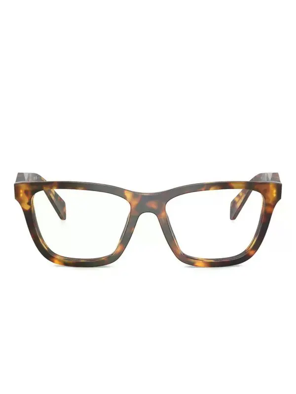 Prada Square Frame Glasses - Brown