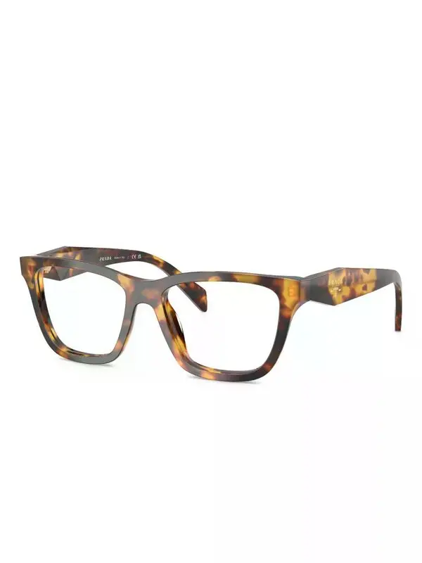 Prada Square Frame Glasses - Brown