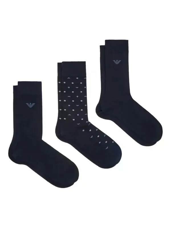 Emporio Armani Socks Set Of Three - Blue