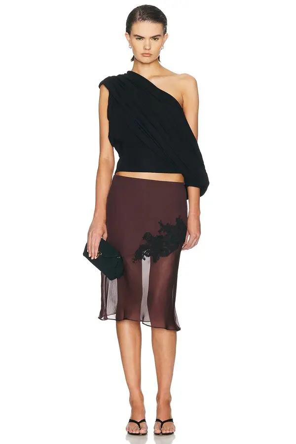 Christopher Esber Aiba Draped Jersey Tee - Black